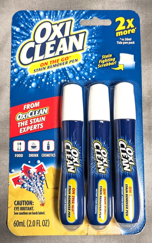 OxiClean 3 Pack *LARGE 2oz SIZE* On the Go Stain Remover Pens Laundry ...