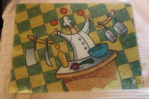 Beautiful Vintage Chef Serving Tray Tempered Glass Gourmet Traditions ...