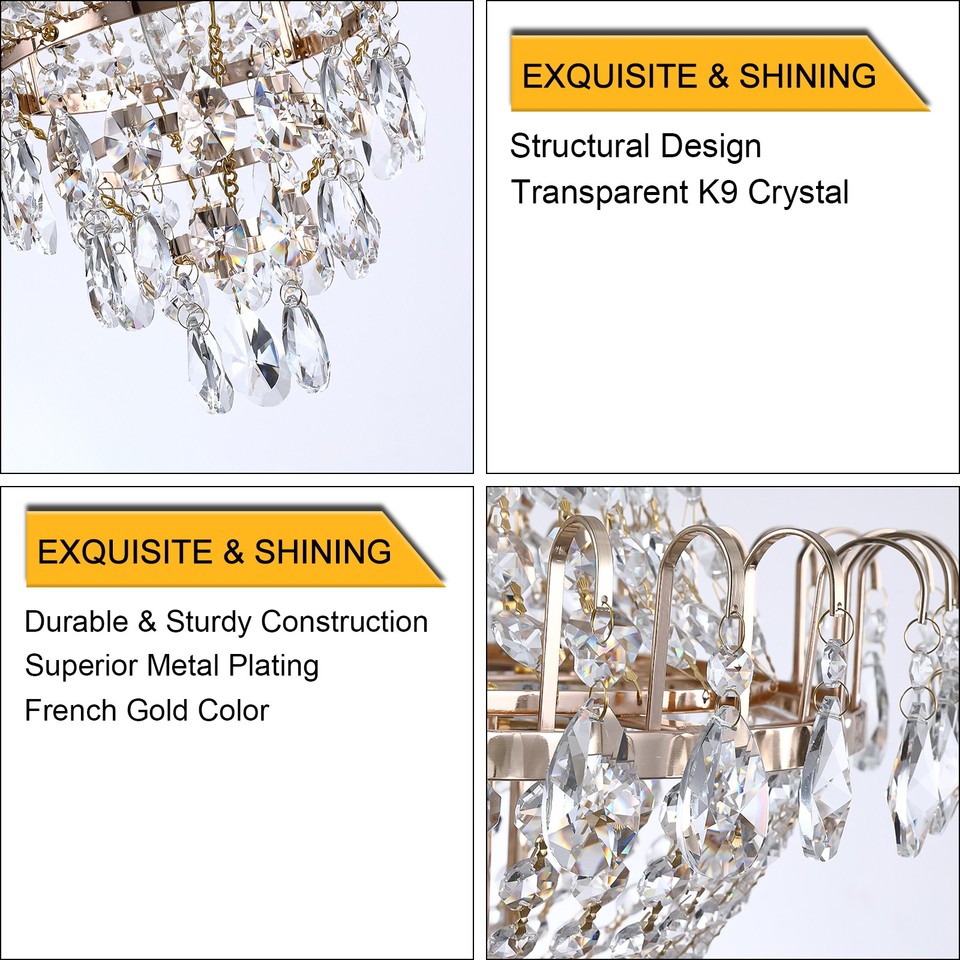 K9 Crystal Chandelier Luxury Gold Large Modern Ceiling Pendant Light ...