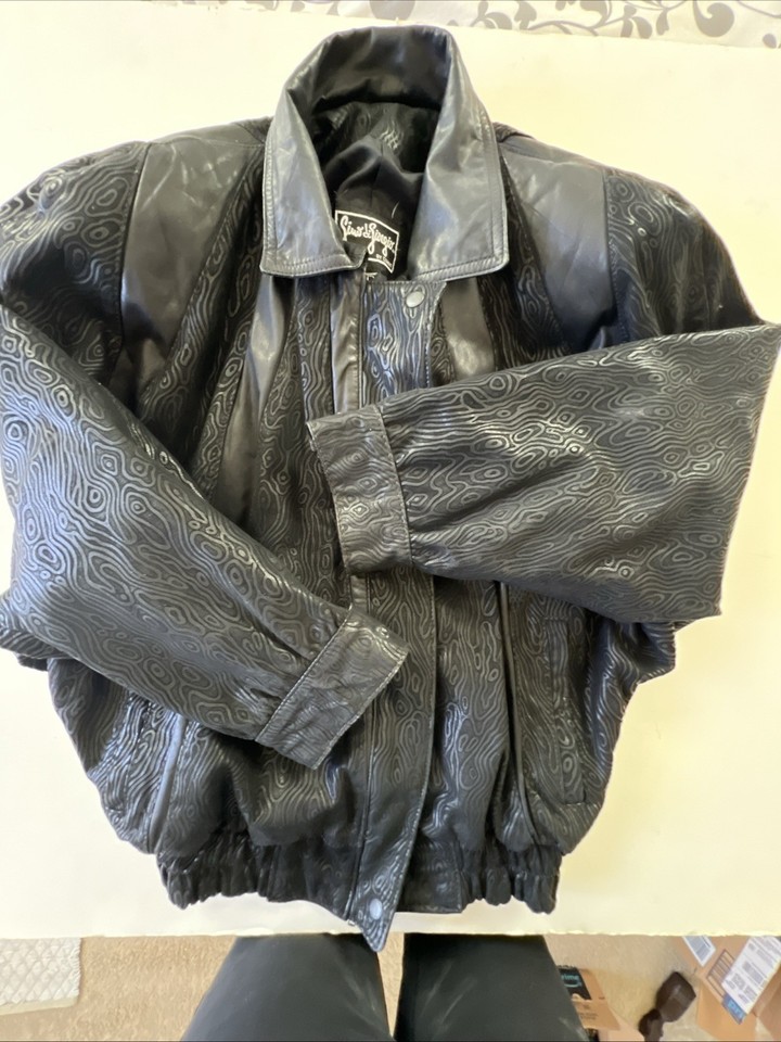 Think Jane Fonda. Vintage GINO DI GORGIO Genuine, Leather Black Jacket ...