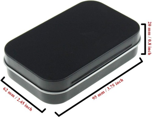 20 Pieces Rectangular Metal Empty Hinged Tins Containers Basic Black | eBay