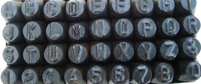 Metal Stamps Reverse Number & Letter set 1/8"-3mm *embossed Affect ...