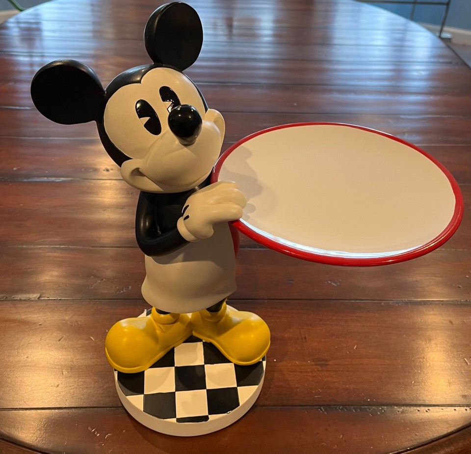 Disney Mickey Mouse Waiter Server Butler Holding Plate Statue Medium ...