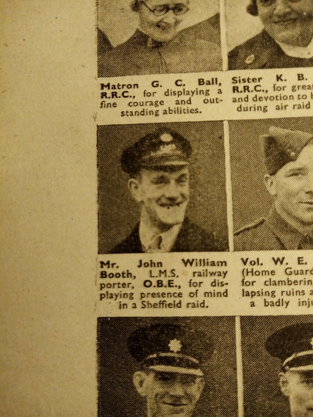 Di23 Ephemera 1941 small picture Ww2 John William booth l m s Sheffield ...