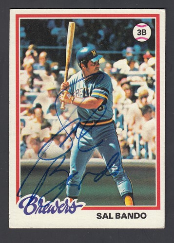 Sal Bando Autographed 1978 Topps Baseball Card #265 SGC Authentic | eBay