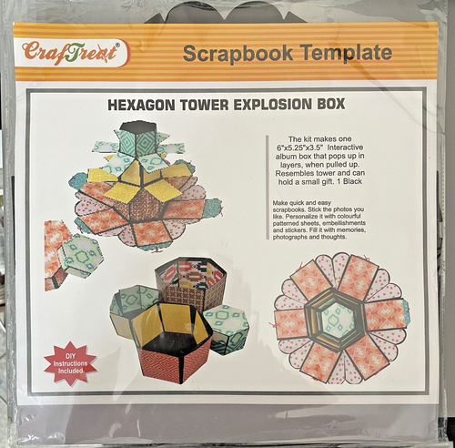 Craftreat Hexagon Tower Explosion Box DIY Scrapbook Template Kit – 6"x5.25"x3.5" | eBay