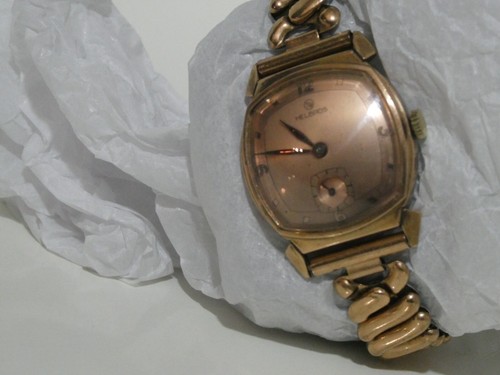 Vintage Helbros Art Deco Tank Watch 10k Rose Gold Filled Near Mint | eBay