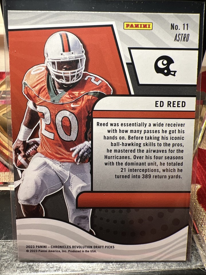 2023 Panini Chronicles Draft Picks Ed Reed Revolution ASTRO Parallel ...