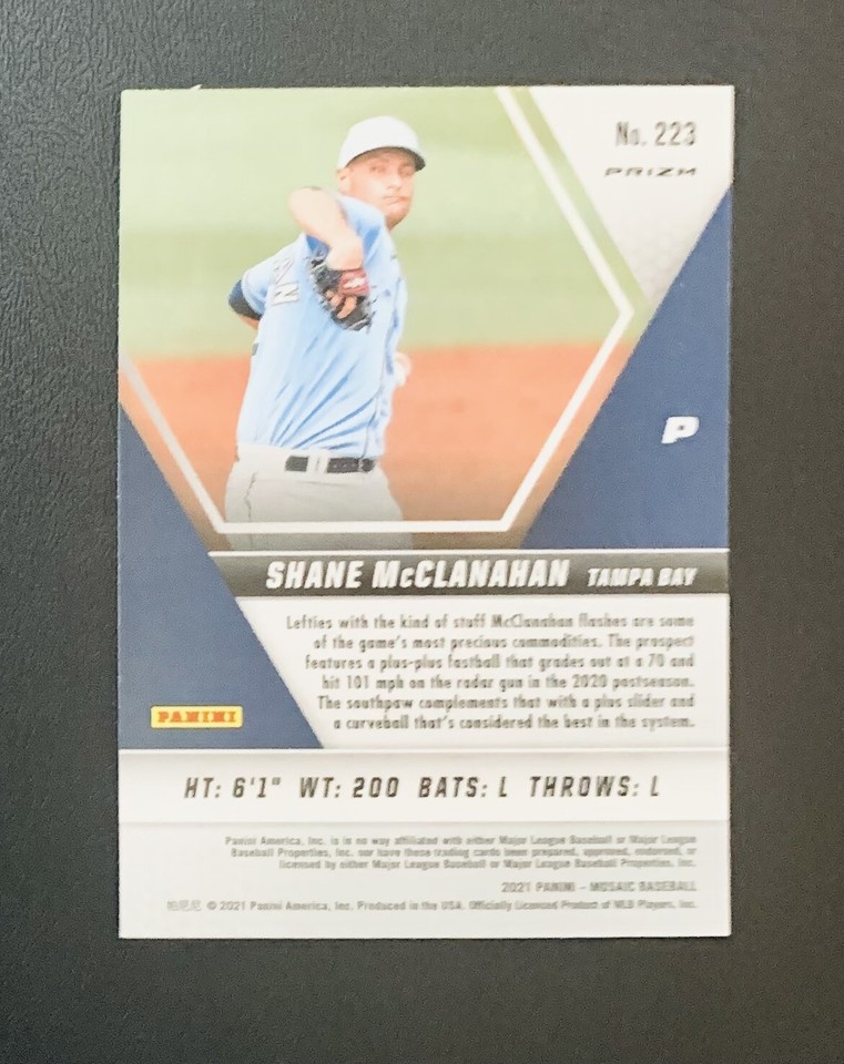 SHANE McCLANAHAN RC 2021 Panini Mosaic #223 Silver Prizm Tampa Bay Rays Rookie | eBay
