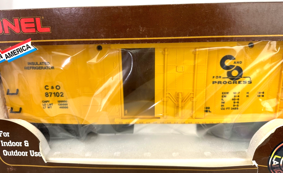 Lionel G-Scale C & O Reefer 8-87102 Large Scale Yellow Doors Open | eBay