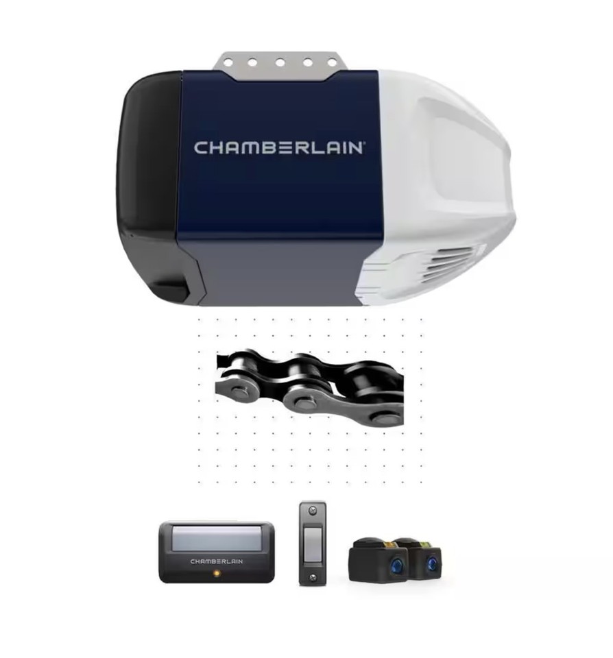 NEW Chamberlain 1/2HP Heavy Duty Chain Drive Garage Door Opener W ...