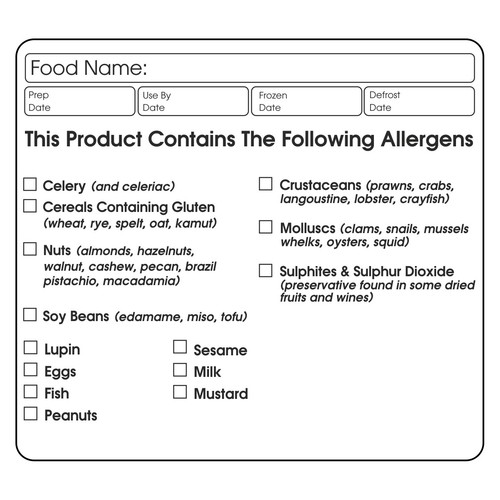 FOOD ALLERGY WARNING LABELS CATERING BAKING STICKERS X 72 | eBay