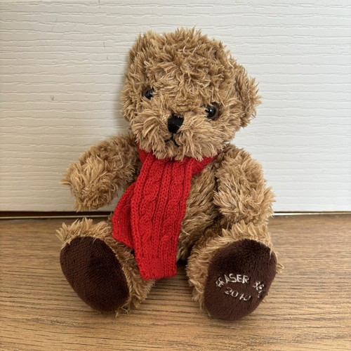 House Of Fraser Teddy Bear Fraser 2010 Brown Red Scarf Sitting Soft Toy ...