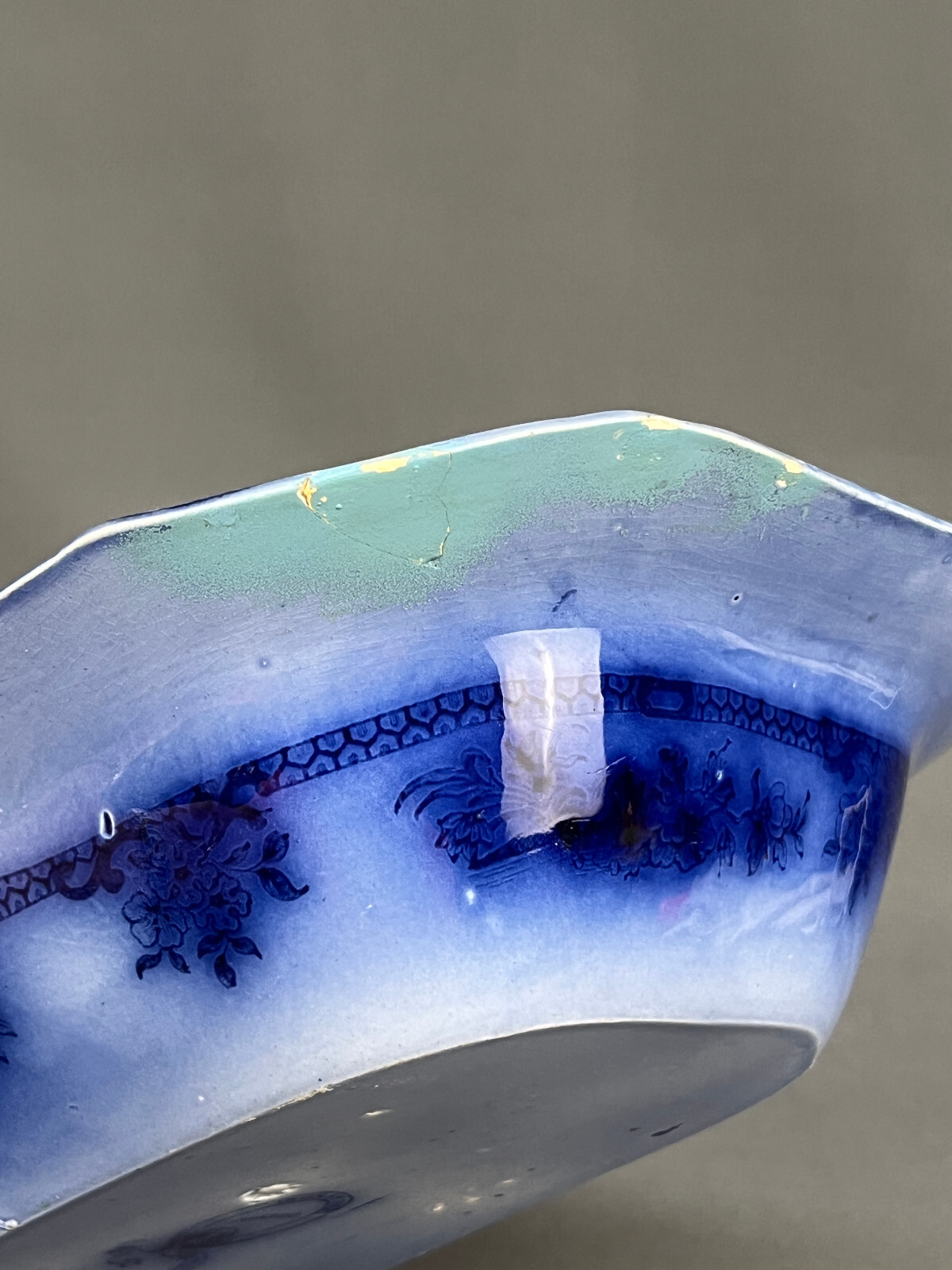 Rare John Wedg Wood Wedgwood CHAPOO Flow Blue 10 1/2" Rectangular ...