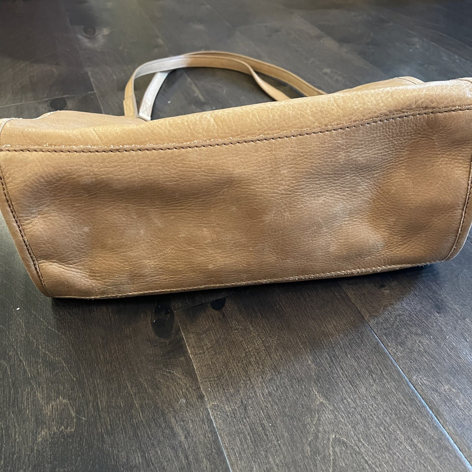 American Leather Co Lenox Triple Entry Satchel Bag Purse Cognac Brown ...