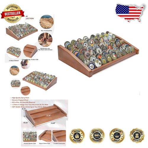 Fade-Resistant Walnut Challenge Coin Display Stand - No Assembly ...