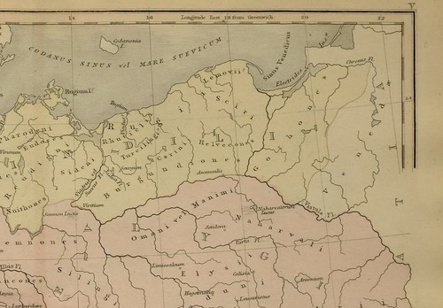 1868 HAND COLOURED ANCIENT MAP GERMANIA HERMIONES INGAEVONES BOHEMIA ...