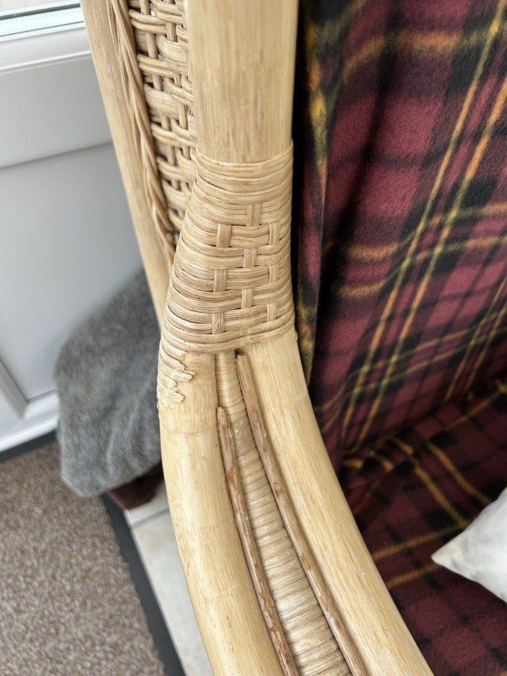 Conservatory Cane Furniture 2 Chairs, Sofa And Stool Set | eBay UK