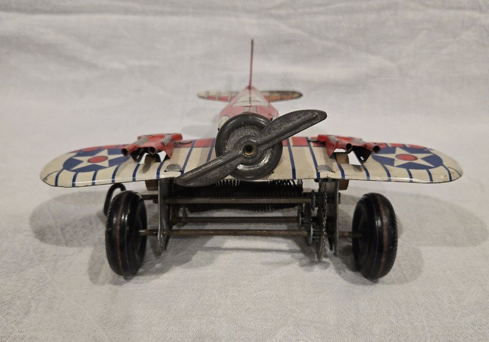 Vintage Marx Tin Litho US Army Fighter Wind Up Airplane. | eBay
