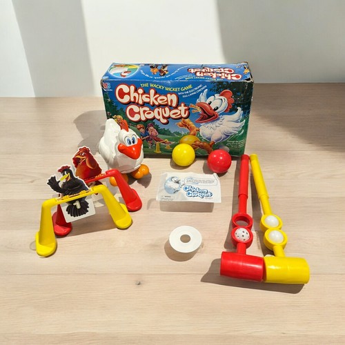 Vintage CHICKEN CROQUET Wacky Wicket Game 1996 Milton Bradley Complete ...