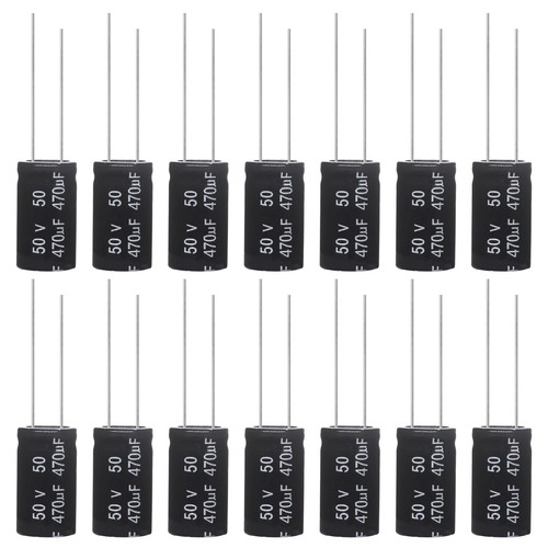 470uF 50V 10x20mm Electrolytic Capacitor 470 UF MFD 50 Volt 0.39x0.79in ...