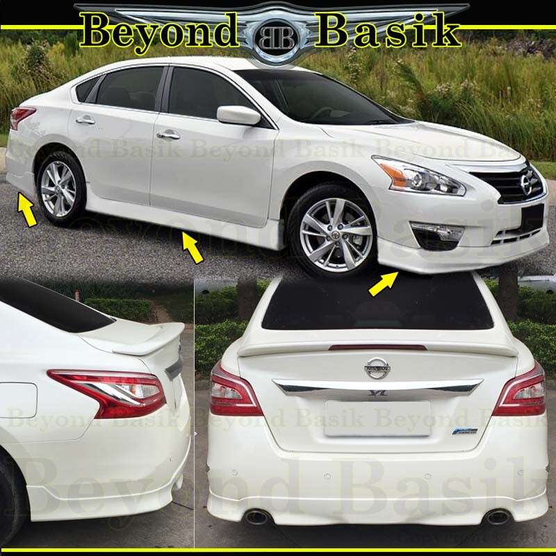 For 2013-2015 NISSAN ALTIMA Front+Rear Bumper Chin lip+Side Skirts 4pc ...