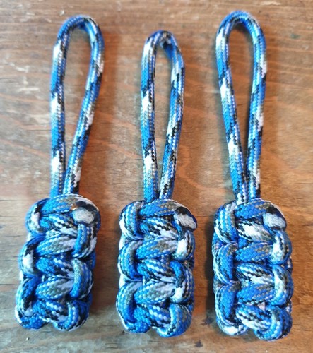 Zip Pulls Paracord 3pack Backpack Suitcase Marker Tag Blue Army Camo ...