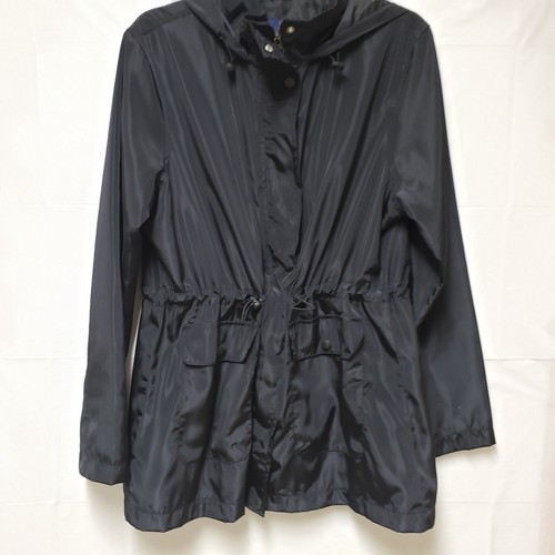 Women's Basic Edition Rain Coat Windbreaker Black Hooded Sz L Pre Owned ...
