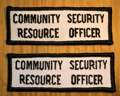 GEMSCO NOS Vintage Patch POLICE PAIR TABS - COMMUNITY SECURITY RESOURCE OFFICER | eBay