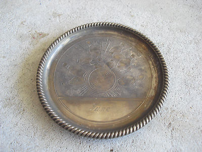 Vintage Seba England Silverplate June Bowling Engraved Small Plate LOOK ...