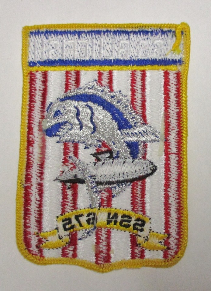 US NAVY SUBMARINE PATCH USS BLUEFISH SSN-675 Flatwire Original Vintage ...