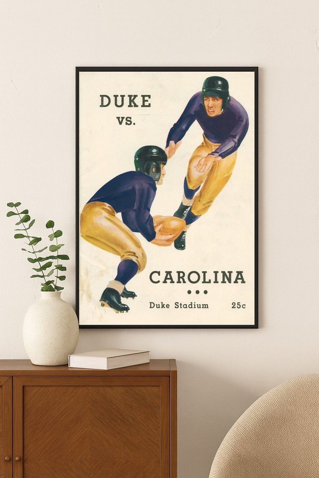 🏈 Duke vs. Carolina Vintage Football Poster - 24x36” - Rare Reprint 🤯💯 ...