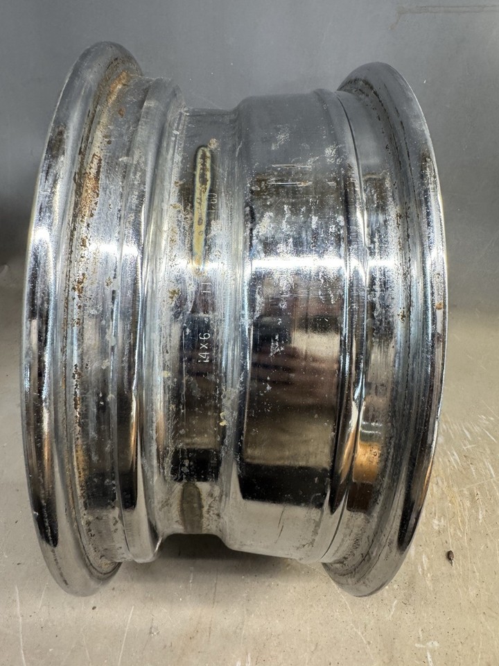 Vintage Chrome 14x6 Unilug Smoothie Wheel Rim Halibrand Keystone Baby ...