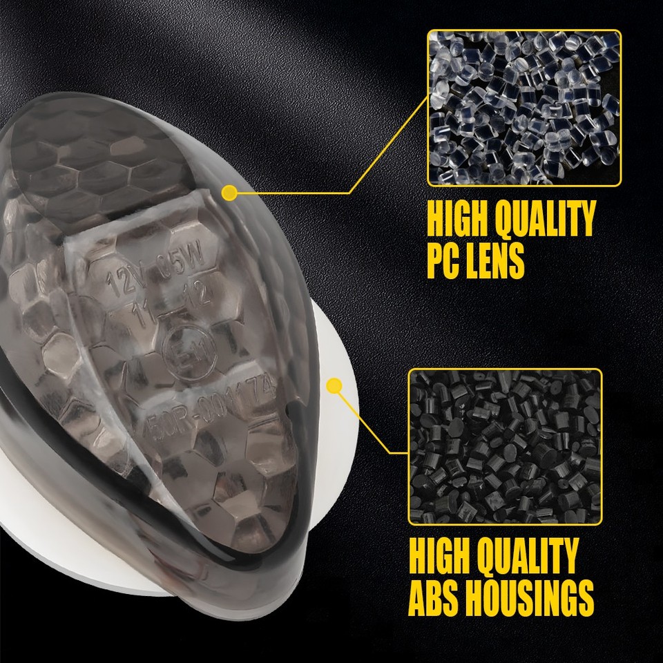 Universal 12V Motorcycle LED Flush Mount Front Turn Signal Amber Lights ...