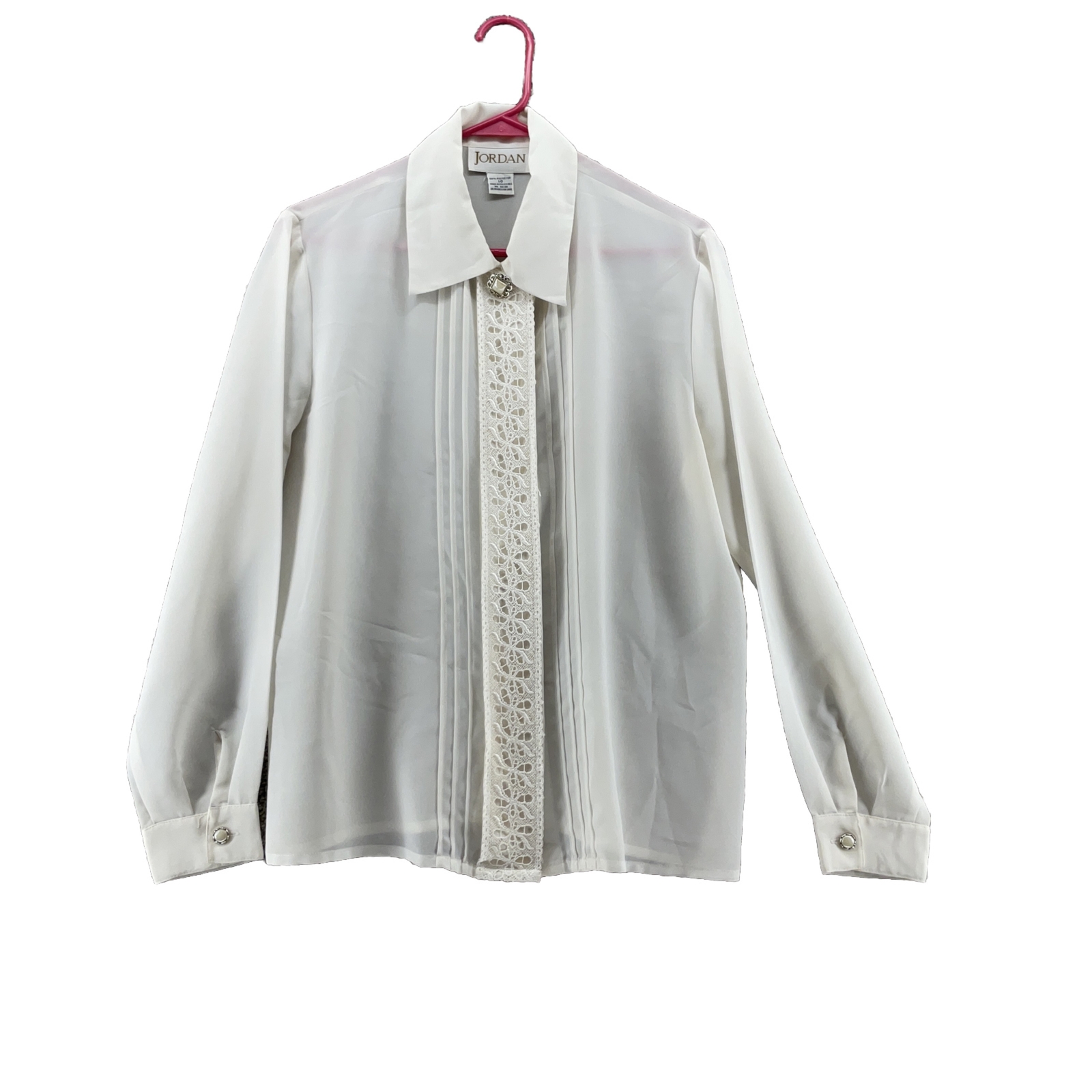 Jordan Button Up Shirt White Sz 10 Long Sleeve Fancy Knit And Buttons ...