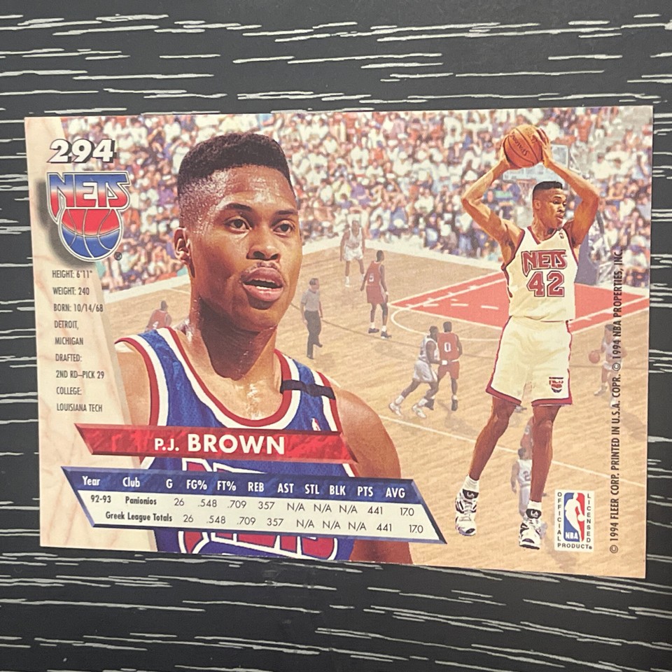 1993-94 Fleer Ultra PJ Brown Nets Rookie Basketball Card #294 | eBay