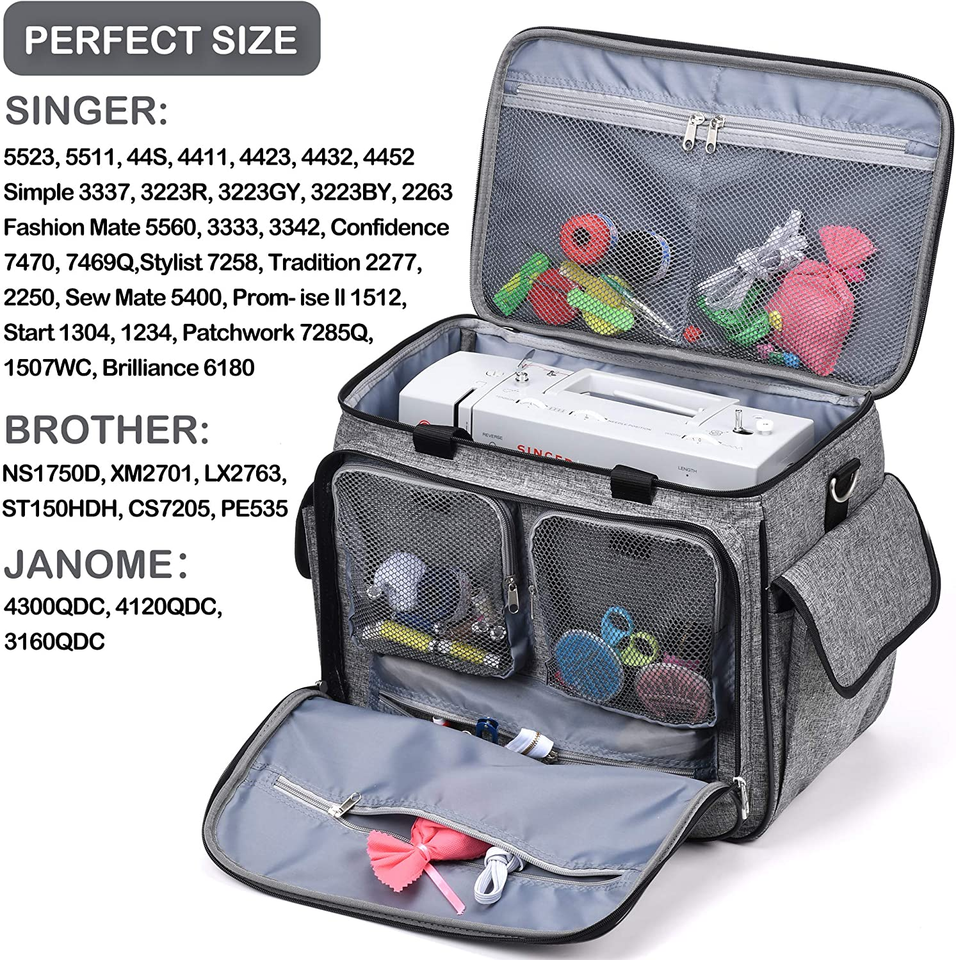 Sewing Machine Case, Sewing Machine Carrying Bag with Removable Padding ...