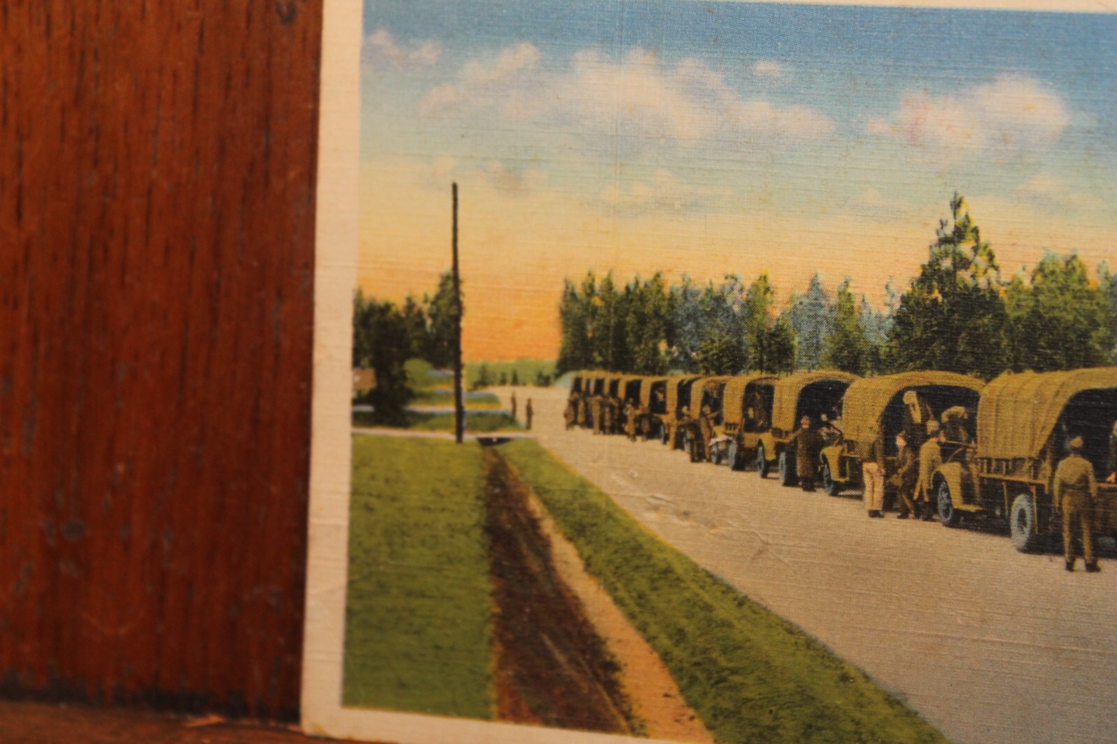 Vintage Postcard Linen WWII Motor Convoy Fort Riley Kansas | eBay