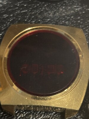 Vintage 1970'S Crown Red Digital Watch Gold Tone | eBay