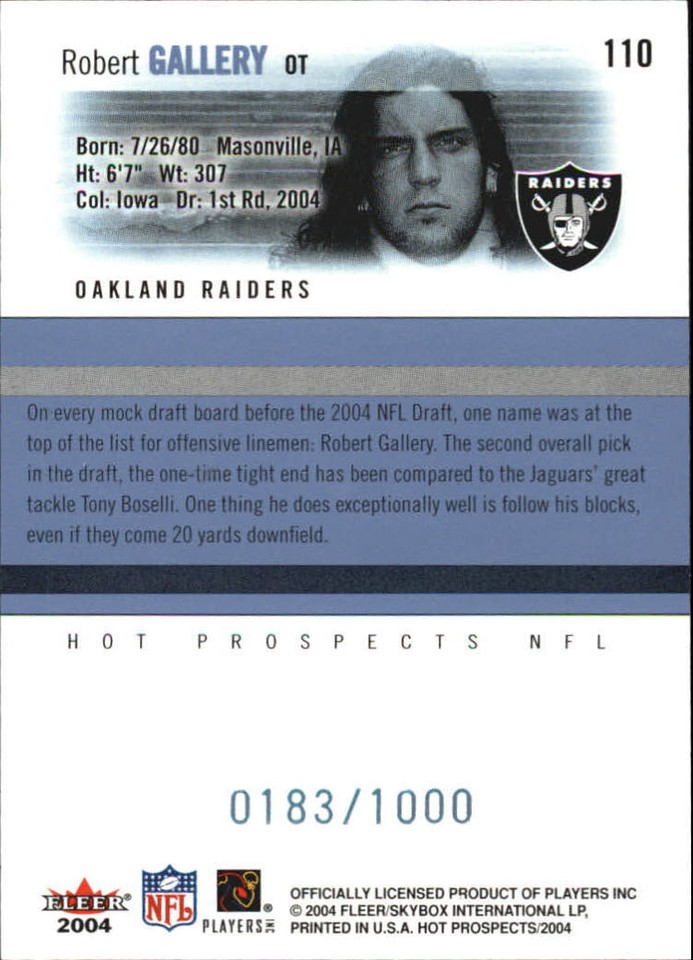 2004 Fleer Hot Prospects #110 Robert Gallery RC /1000 - NM-MT | eBay