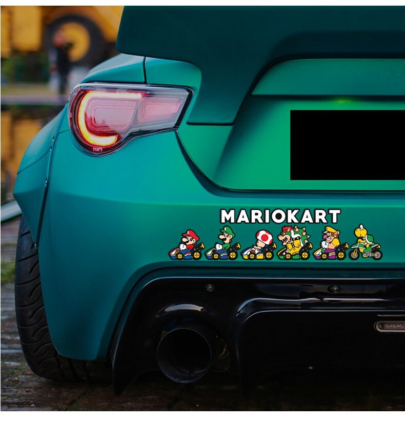 Set of 12 characters Super Mario Kart Decal Auto Car SUV Window Vinyl ...