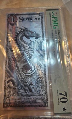 2022 Silverback - Silver Dragon Red LE PMG 70 .999 Silver Aurum Note | eBay
