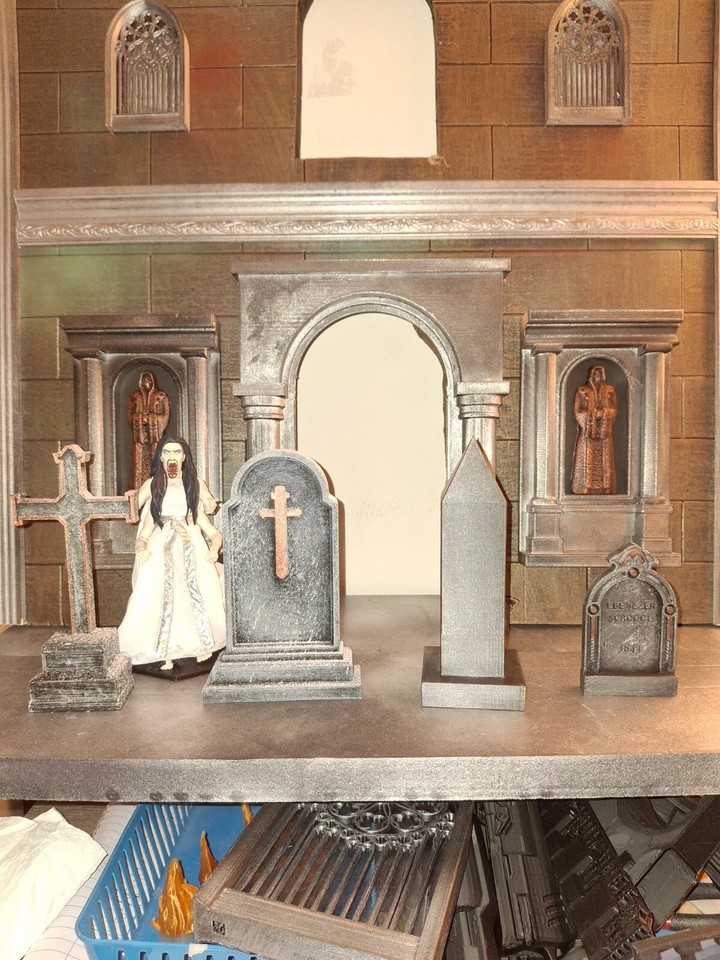 DIORAMA TOMBSTONE SET #3 MARVEL LEGENDS MEZCO NECA MYTHIC LEGIONS PROPS ...