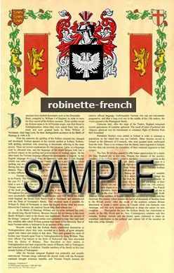 ROBINETTE Armorial Name History - Coat of Arms - Family Crest GIFT ...