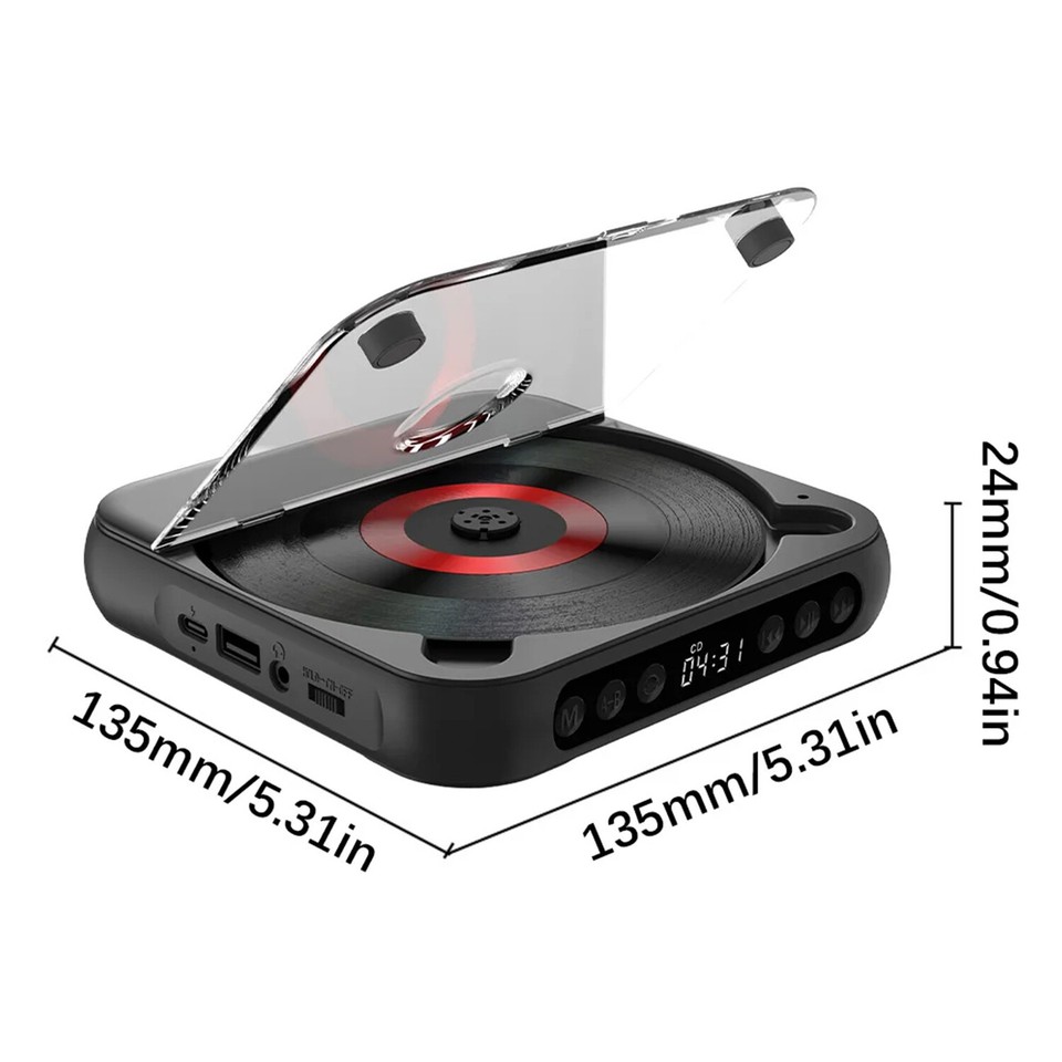 Portable CD Player Personal CD Players with Bluetooth Rechargeable S ...
