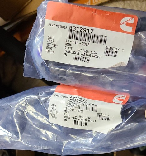 Cummins Tube CPR Water Inlet 5312917 for sale online | eBay