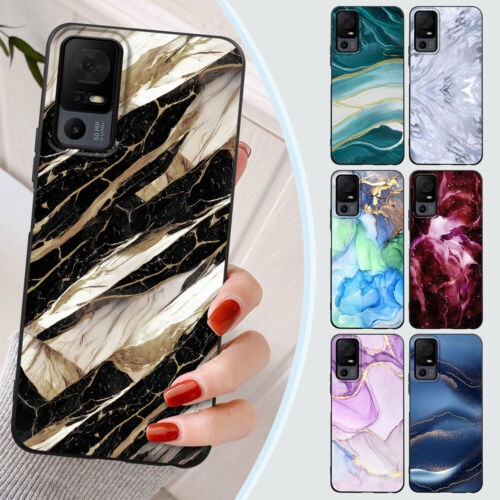 For TCL 50 SE 40 30 XE 503 T-Mobile Revvl 7 Marble Texture Phone Case ...