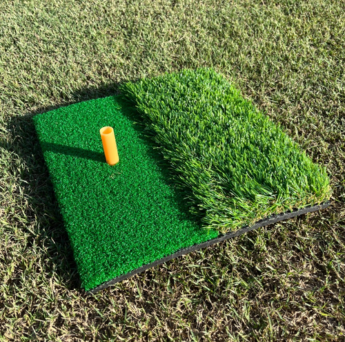 2-in-1 Golf Hitting Mat – Fairway & Rough Turf + Rubber Tee | Practice ...