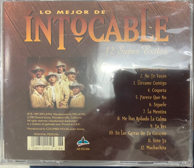 Lo Mejor de Intocable: 12 Super Exitos by Intocable (CD, Sep-1997, EMI ...