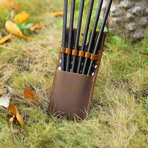 PMZ Archery Traditional Arrow Quiver Brown Crazy Horse Leather for ...